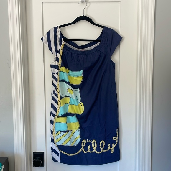 Lilly Pulitzer | Dresses | Lilly Pulitzer Navy Dress With Pattern ...